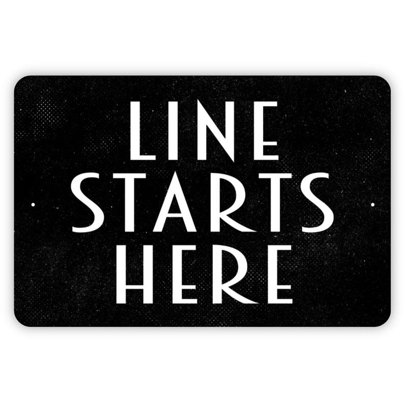 Line Starts Here Sign - Etsy