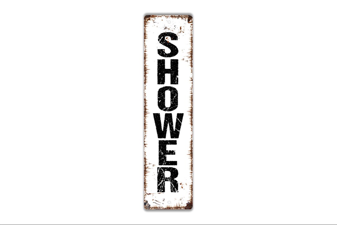 Vertical Shower Sign - Bathroom Bath House Restroom Outdoor or Indoor ...
