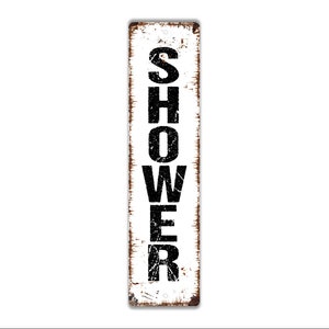 Vertical Shower Sign - Bathroom Bath House Restroom Outdoor or Indoor ...