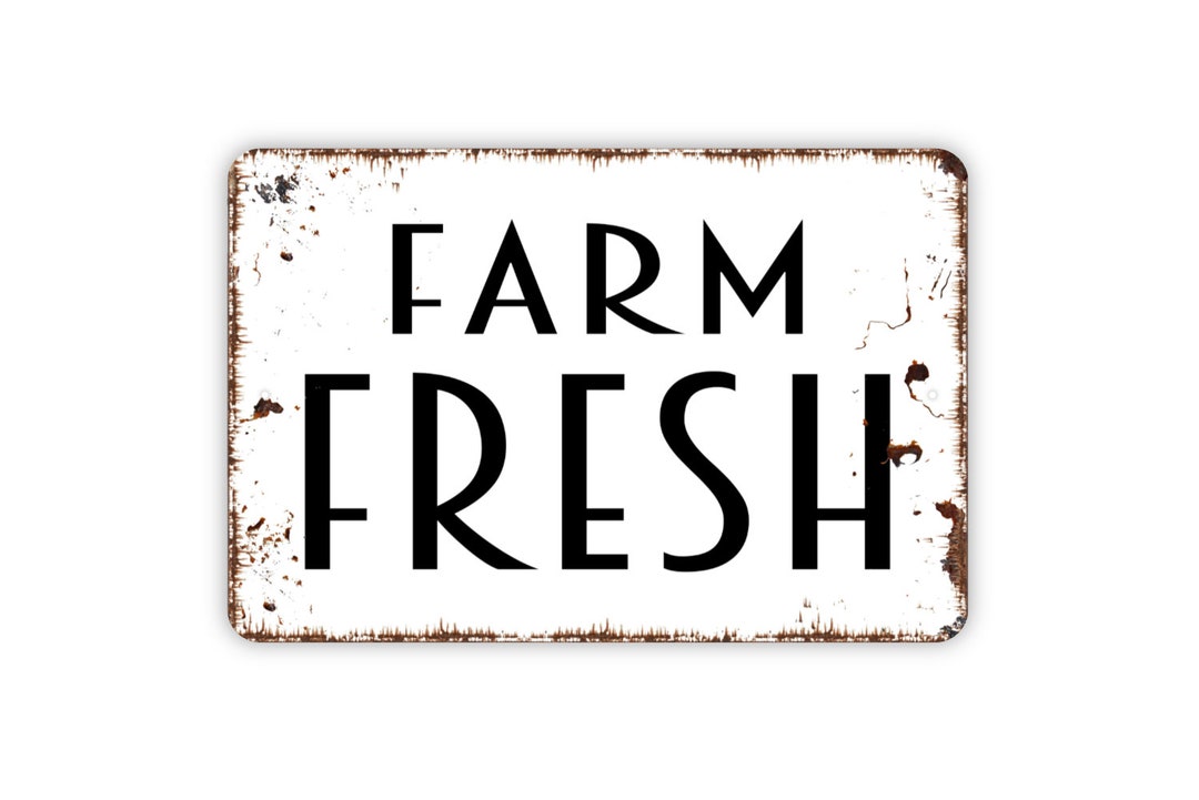 Farm Fresh Sign, Metal Sign, Farmhouse Contemporary Modern Wall Metal ...