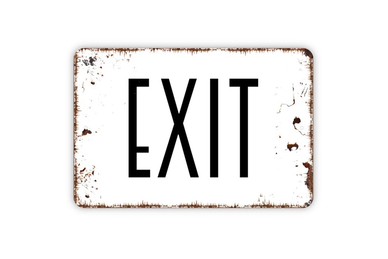 Exit Sign Metal Indoor or Outdoor Directional Wall Art - Etsy