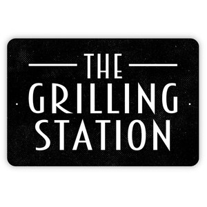 The Grilling Station Sign - Grill BBQ Barbecue Smoke Shack Metal Sign ...