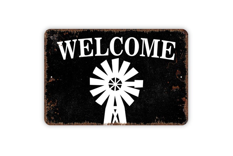 Windmill Welcome Sign Metal Wall Art Indoor or Outdoor - Etsy