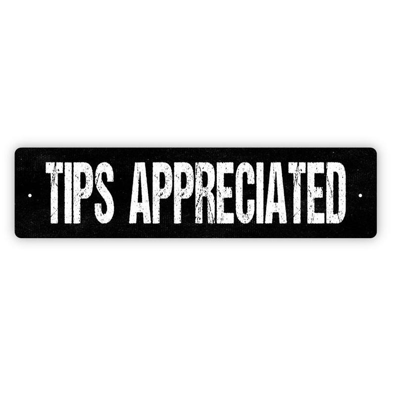 Tips Appreciated Sign - Etsy