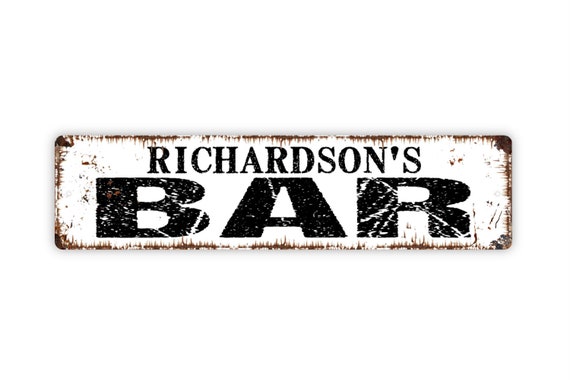 Personalized Bar Sign Custom Metal Sign Rustic Street Sign - Etsy