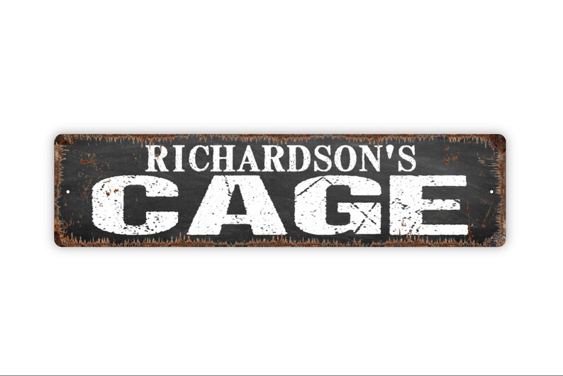 Personalized Cage Sign Custom Metal Sign Rustic Street Sign - Etsy