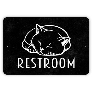 The Cat Restroom Sign the Cat House Litter Box Funny Bathroom Metal ...