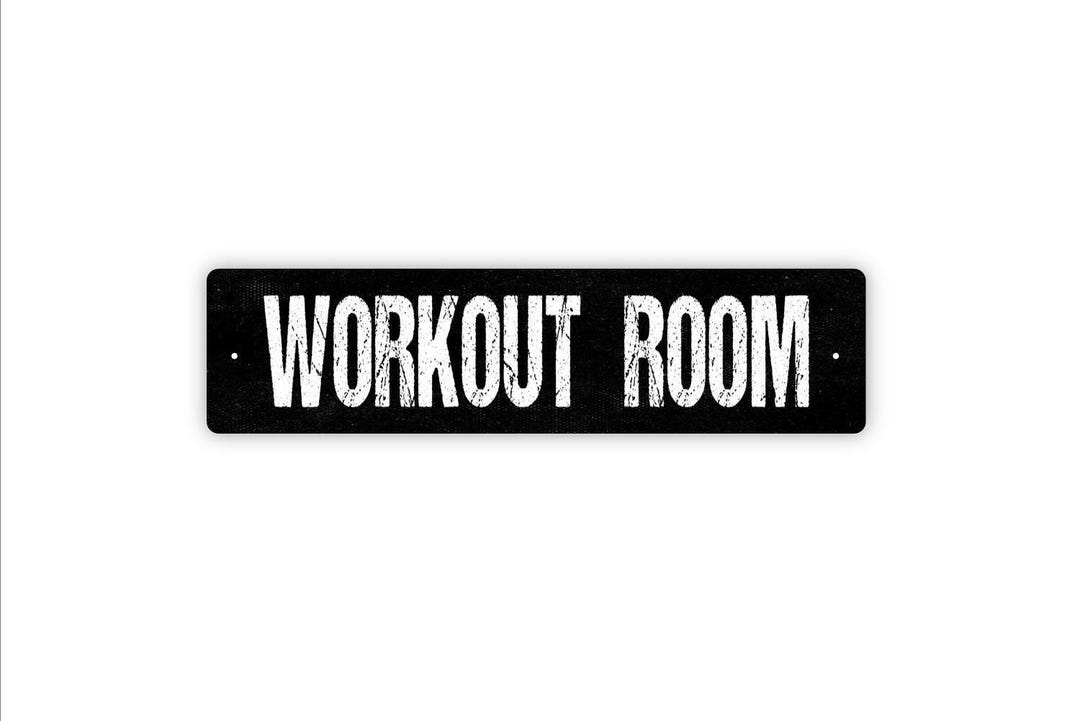 Workout Room Sign | Home Gym Fitness Wall Decor | Metal Sign or Vinyl ...