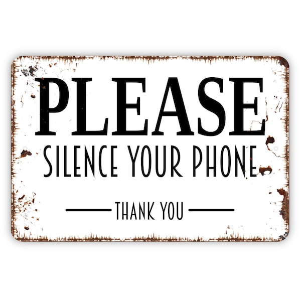 Silence Phone Sign - Etsy