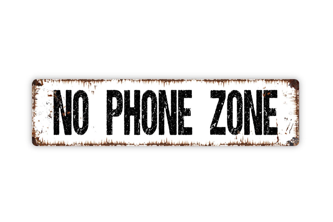 No Phone Zone Sign - Rustic Metal Street Sign or Door Name Plate Plaque ...