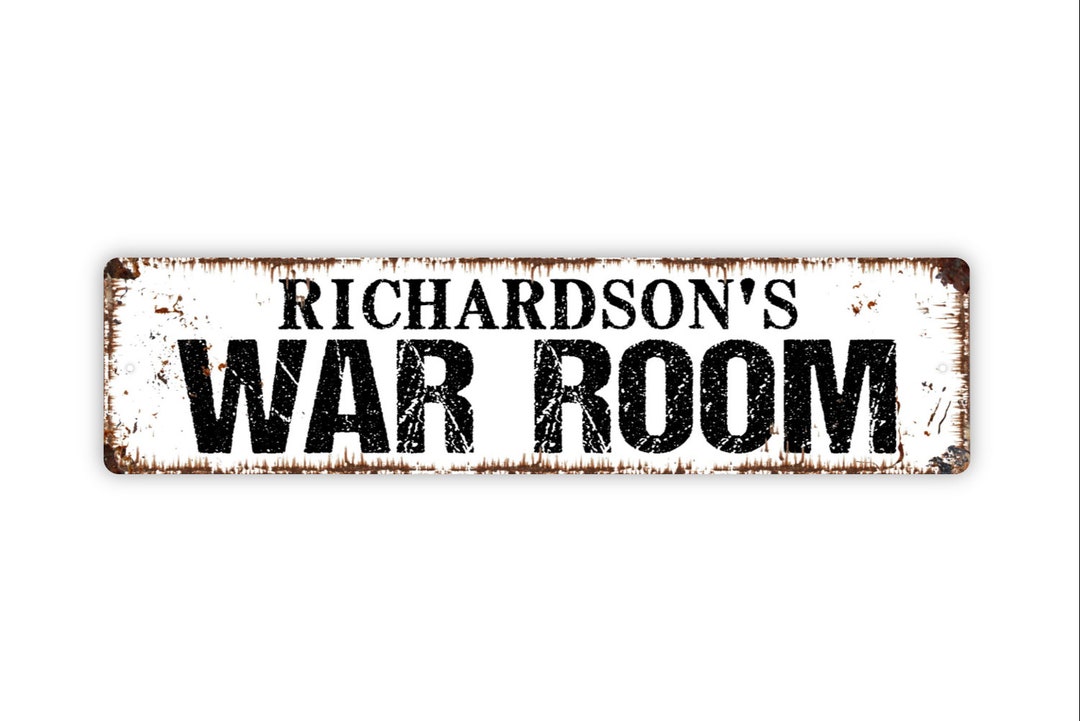 Personalized War Room Sign Rustic Metal Street Sign or Door - Etsy