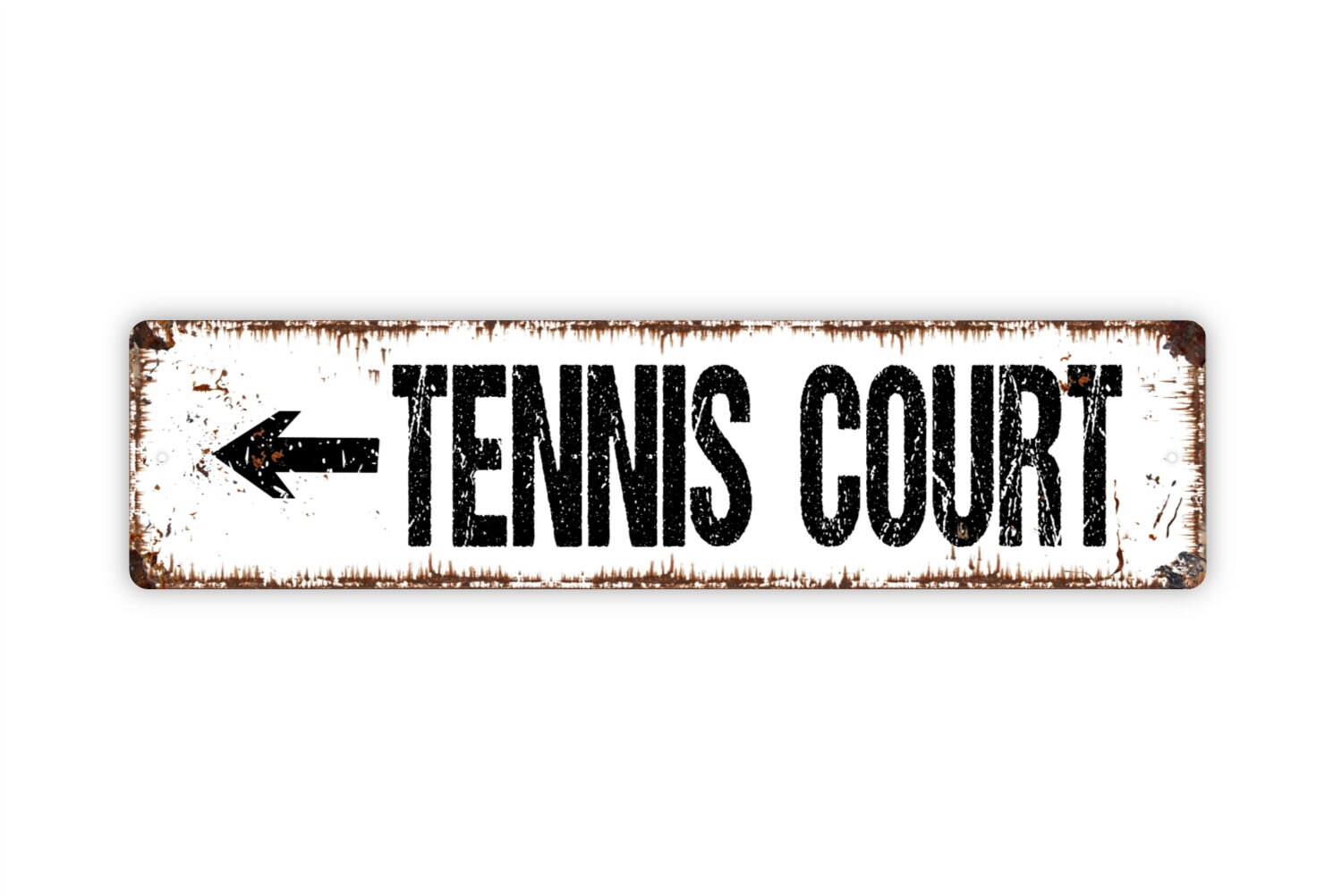 Tennis Court With Arrow Sign Rustic Custom Metal Sign Rustic - Etsy
