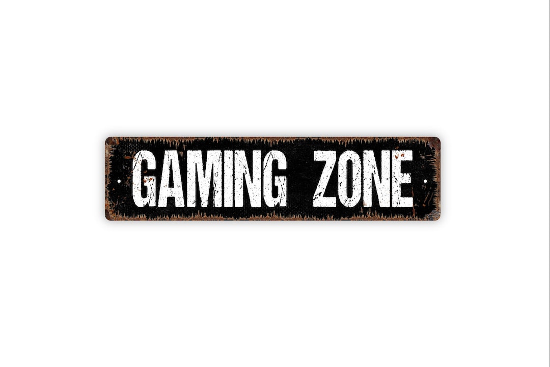 Gaming Zone Sign - Arcade Man Cave Media Video Games TV Farmhouse Style ...