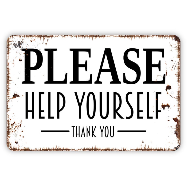 Help Yourself Sign - Etsy