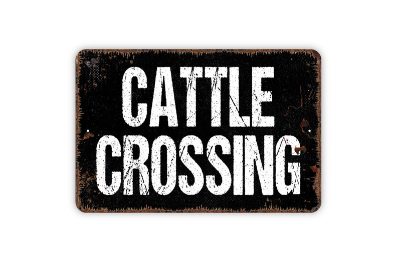 Cattle Crossing Sign Farm Cow Metal Wall Art Indoor or - Etsy