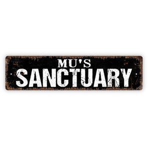 Personalized Sanctuary Sign, Custom Metal Sign, Rustic Street Sign or ...
