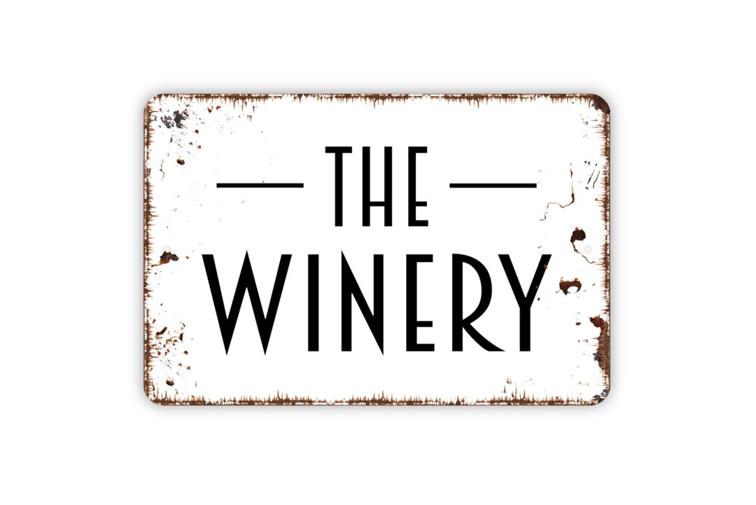 The Winery Sign, Metal Sign, Farmhouse Contemporary Modern Wall Metal ...