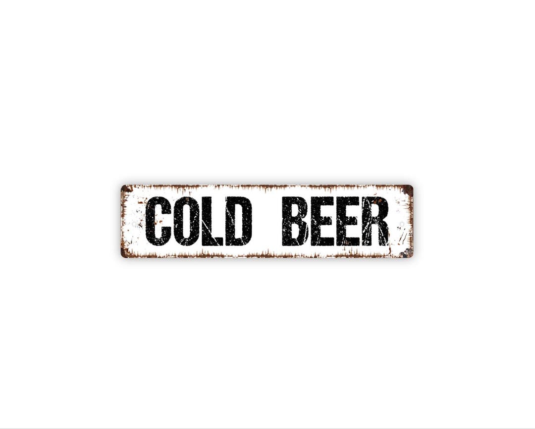 Cold Beer Sign | Metal Bar Wall Decor for Garage, Man Cave, Home Bar ...