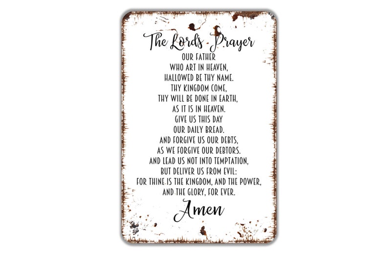 The Lord's Prayer Sign Christian Faith Metal Sign - Etsy