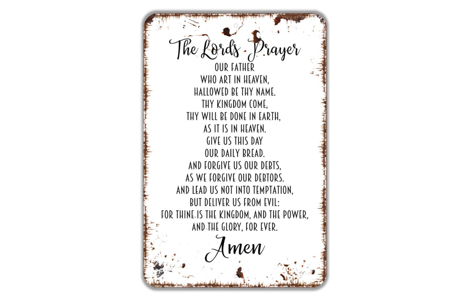 The Lord's Prayer Sign Christian Faith Metal Sign - Etsy