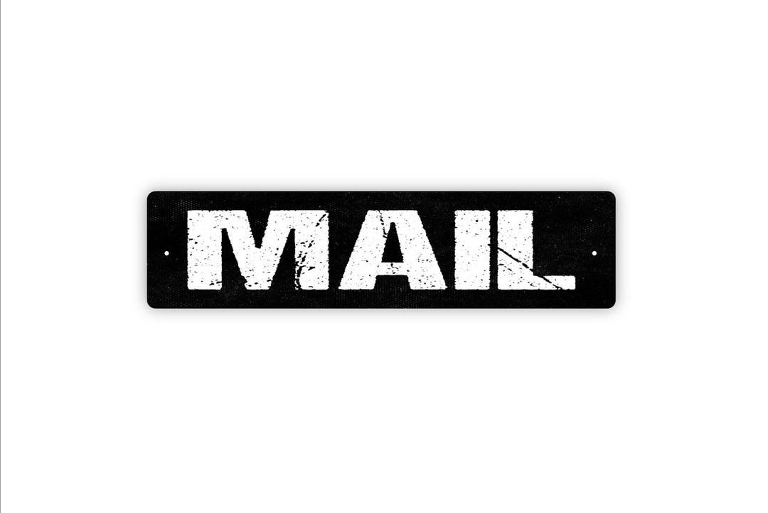 Mail Sign - Mailbox Mailman Leave Packages Here Rustic Street Metal ...
