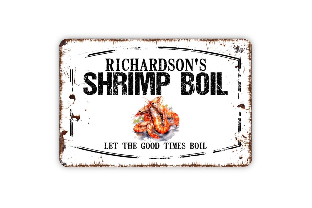Personalized Shrimp Boil Sign - Custom Your Name Metal Sign Wall Art ...