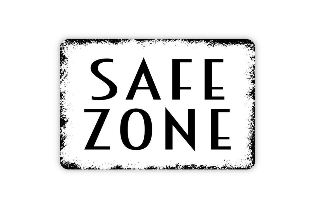 Safe Zone Sign | Funny Security Safe Place Sign | Metal Sign or Vinyl ...