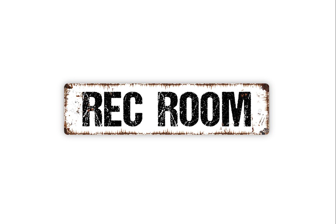 Rec Room Sign, Custom Metal Sign, Rustic Street Sign or Door Name Plate ...