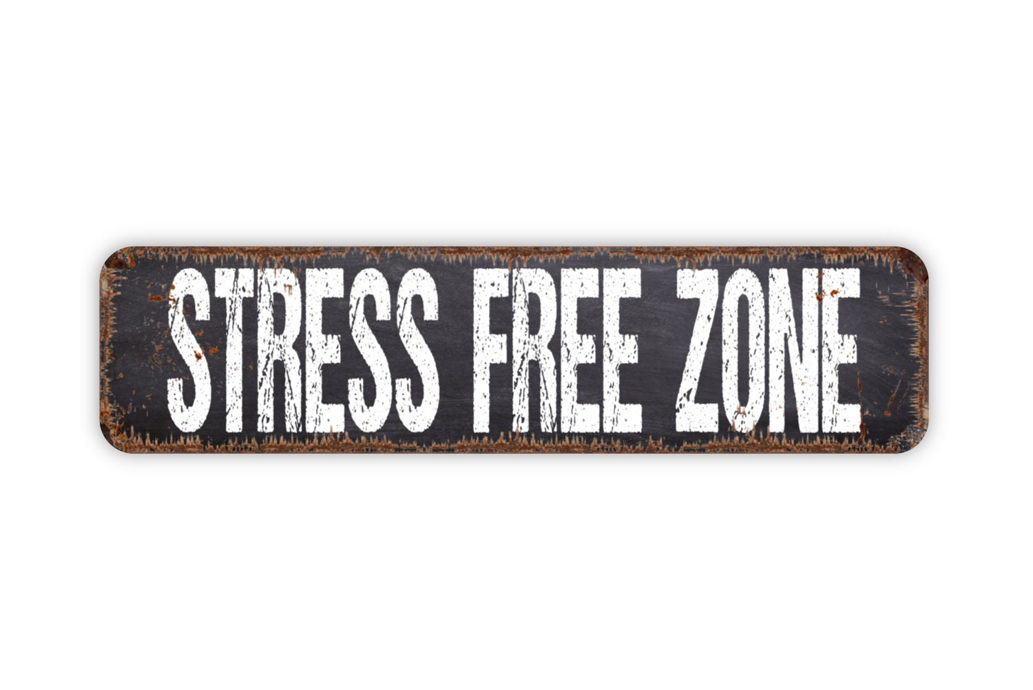 Stress Free Zone Sign Zen Space Relaxation Metal Sign | Etsy