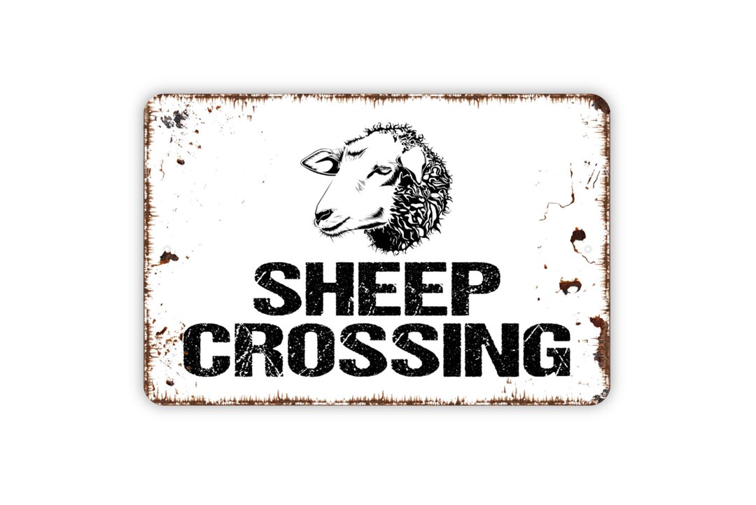 Sheep Crossing Sign - Lamb Farm Metal Wall Art - Indoor or Outdoor - Etsy