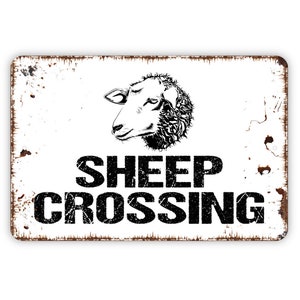 Sheep Crossing Sign - Lamb Farm Metal Wall Art - Indoor or Outdoor - Etsy