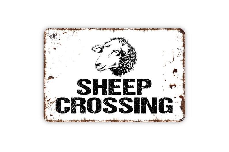 Sheep Crossing Sign Lamb Farm Metal Wall Art Indoor or - Etsy