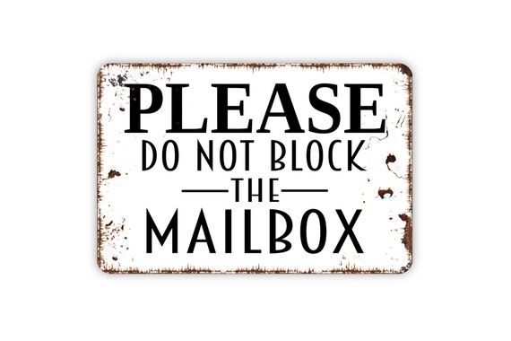 Please Do Not Block the Mailbox Sign Custom Modern Wall Metal - Etsy