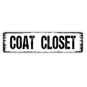 Coat Closet Sign - Rustic Street Sign or Door Name Plate Plaque - Etsy