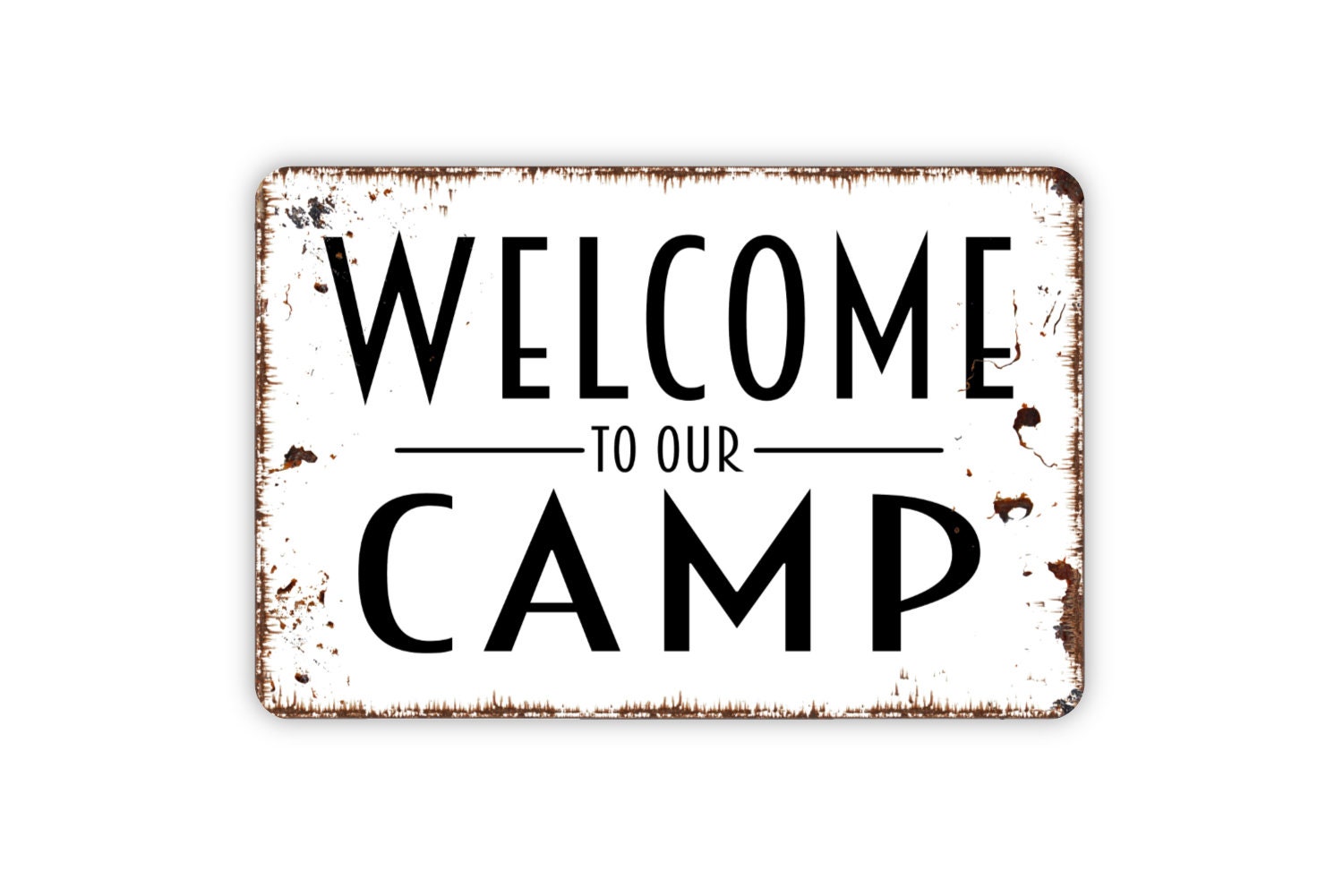 Welcome To Our Camp Sign Metal Sign With Custom Family Last | Etsy