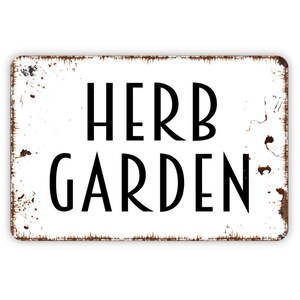 Herb Garden Sign, Metal Sign, Farmhouse Contemporary Modern Wall Metal ...