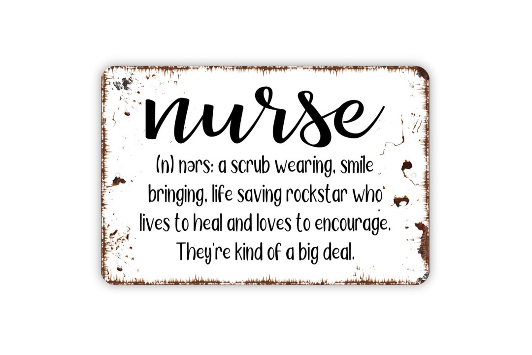 Nurse Definition Sign - Farmhouse Wall Decor Modern Wall Art Metal Sign ...