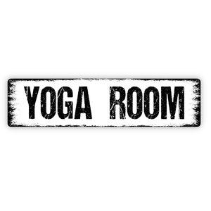 Yoga Room Sign - Yoga Studio Gym Fitness Workout Rustic Street Metal ...