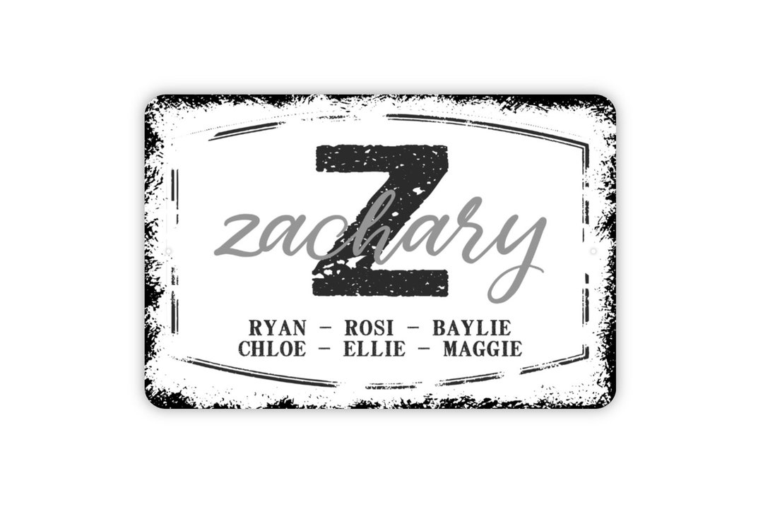 Personalized Family Monogram Names Sign - Custom Metal Indoor or ...