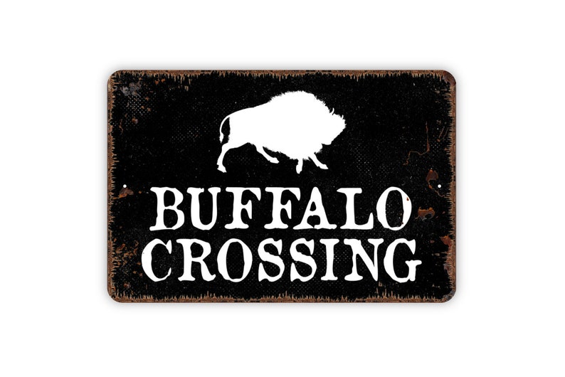 Buffalo Crossing Sign Bison Farm Metal Wall Art Indoor or - Etsy