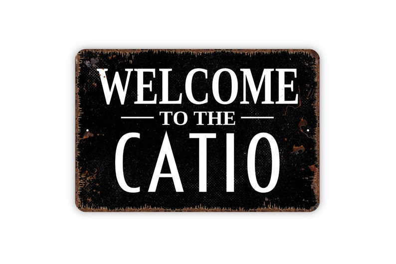 Welcome to the Catio Sign Funny Cat Metal Wall Art Indoor - Etsy