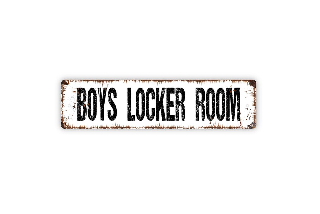 Boys Locker Room Sign - Rustic Metal Street Sign or Door Name Plate ...