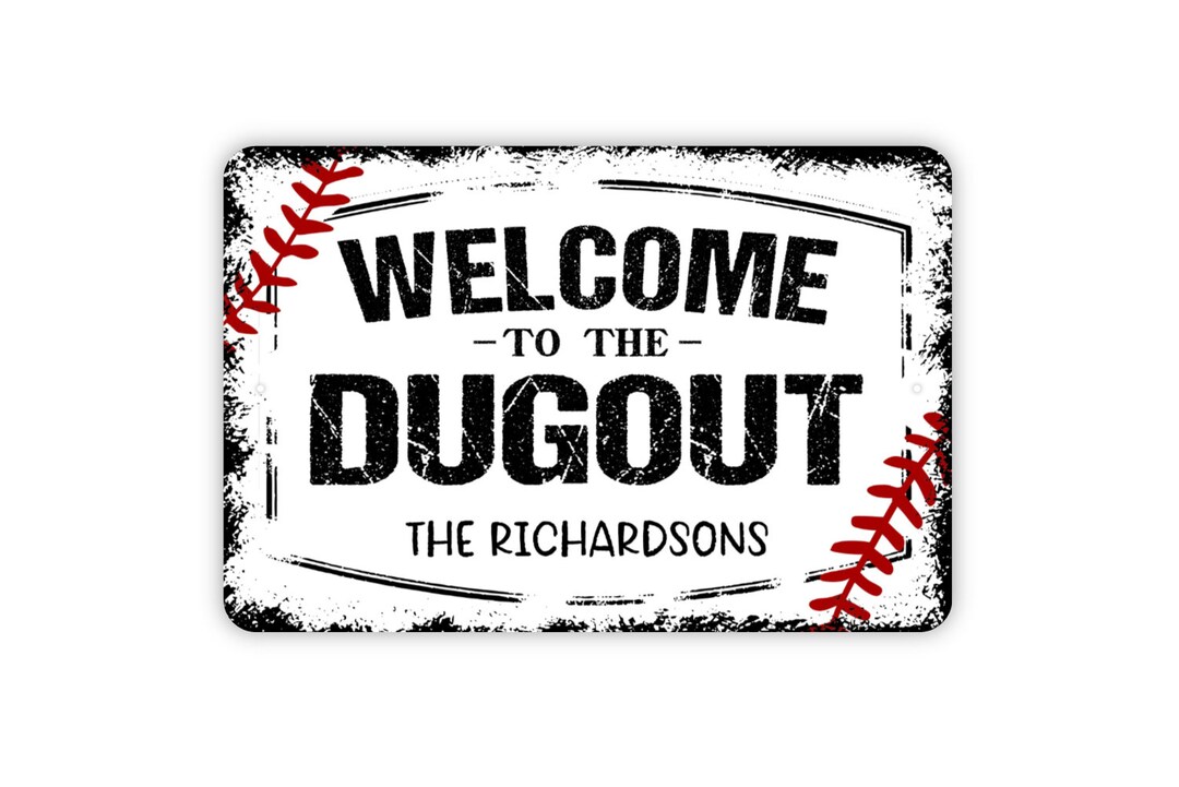 Personalized Welcome to the Dugout Sign - Custom Baseball Softball ...