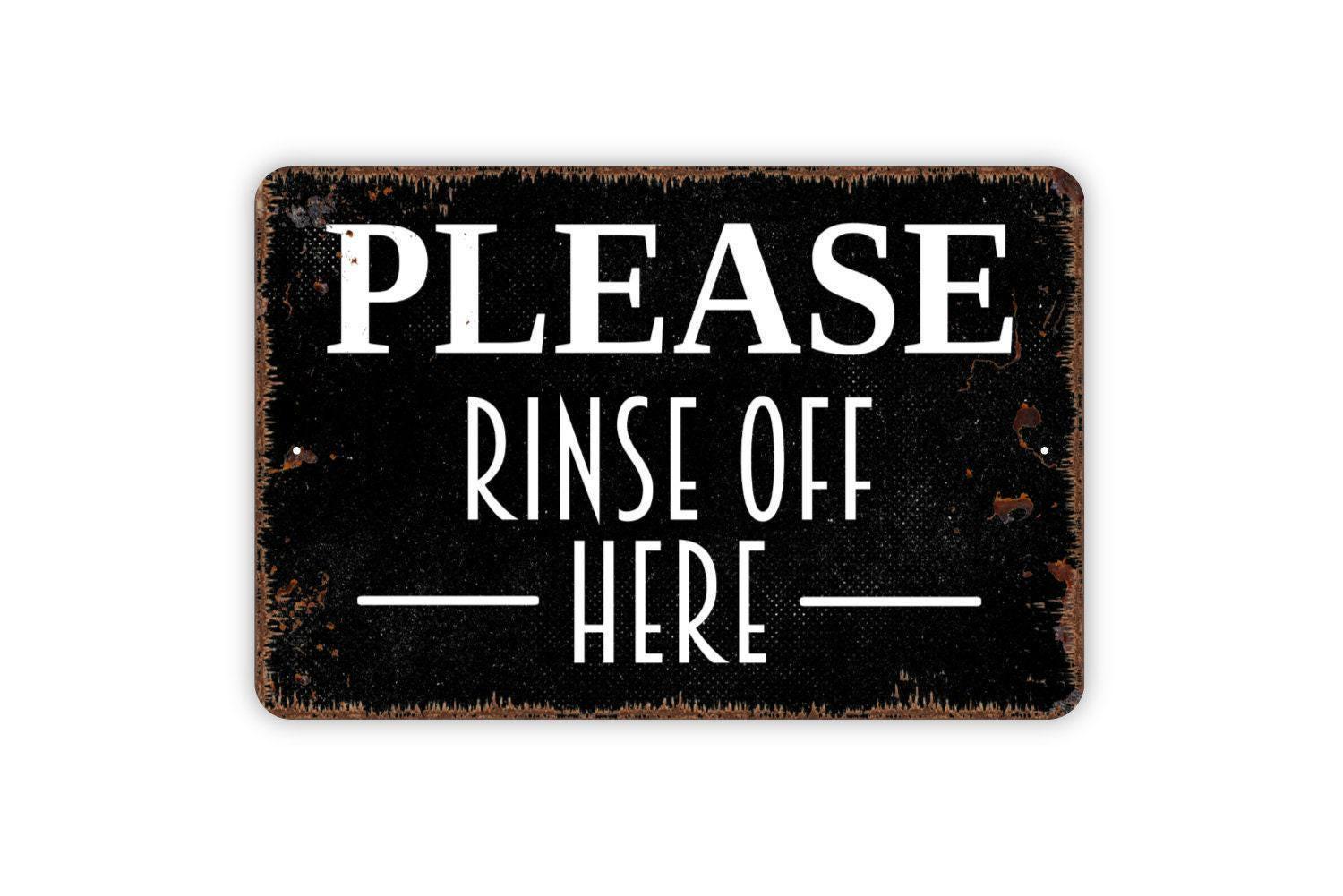 Please Rinse off Here Sign - Beach Sand Swimming Pool Hot Tub Spa Metal ...