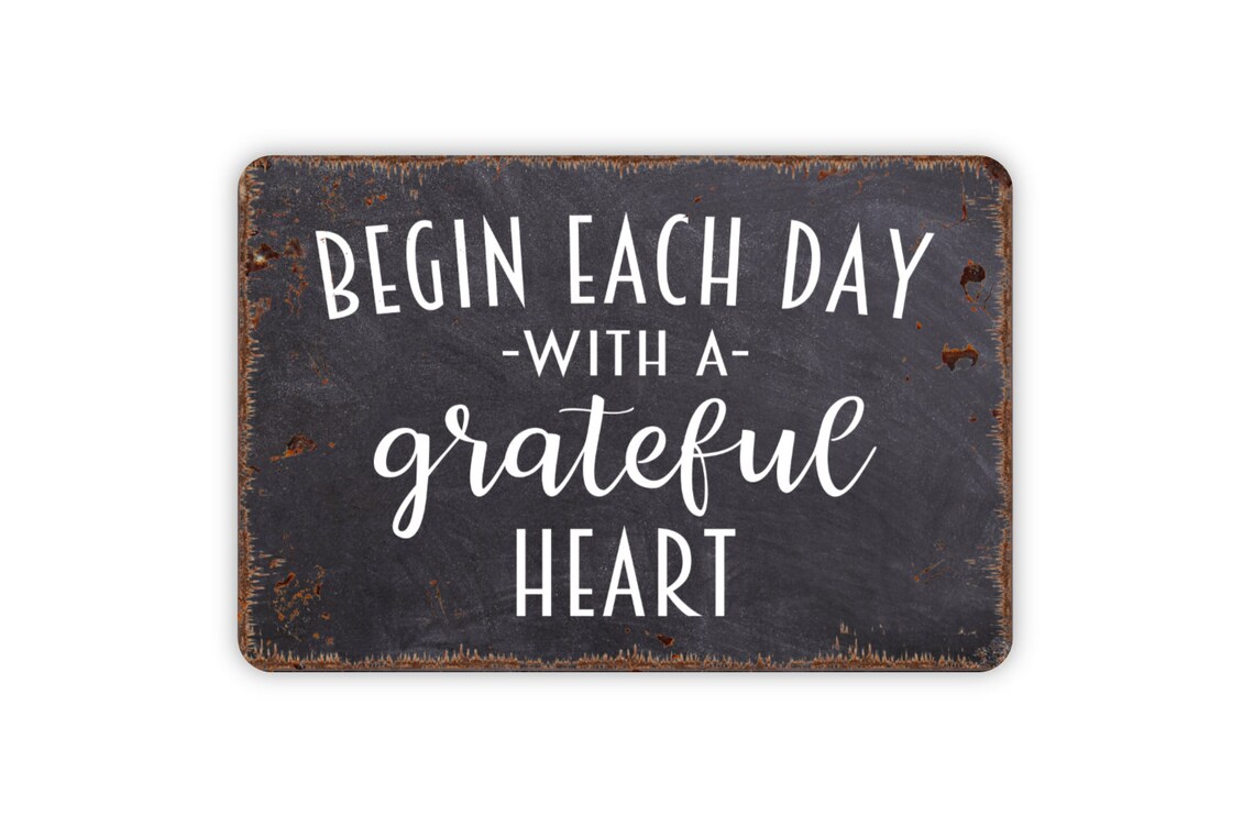 Begin Each Day With A Grateful Heart Christian Bible Verse | Etsy