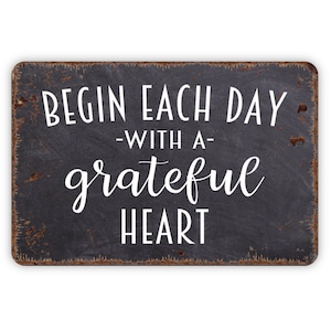 Begin Each Day With A Grateful Heart Christian Bible Verse | Etsy