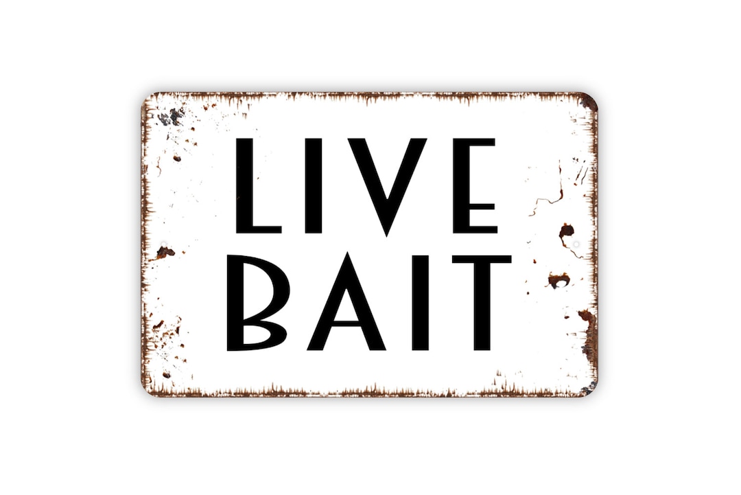 Live Bait Sign, Metal Sign, Farmhouse Contemporary Modern Wall Metal ...