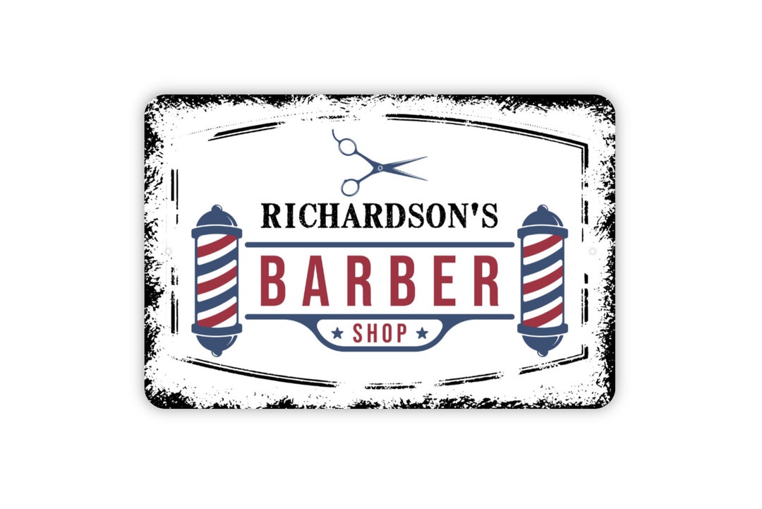 Personalized Barber Shop Sign - Custom Shop Name Salon Hairdressery ...
