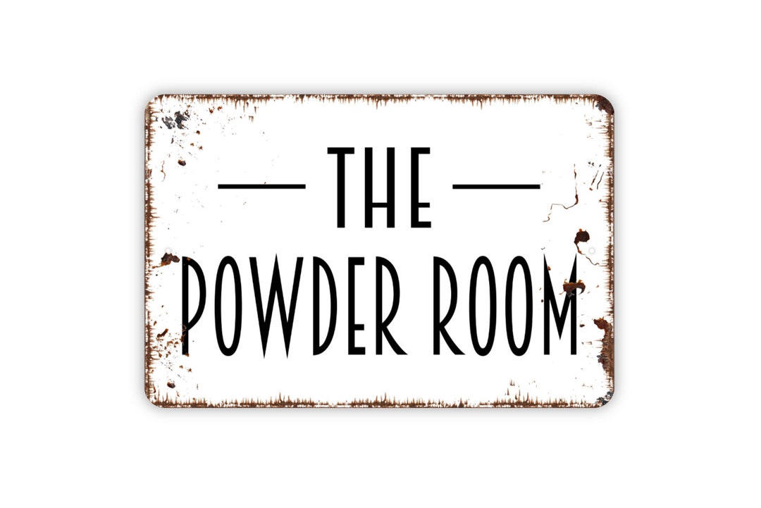 The Powder Room Sign, Metal Sign, Farmhouse Contemporary Modern Wall ...