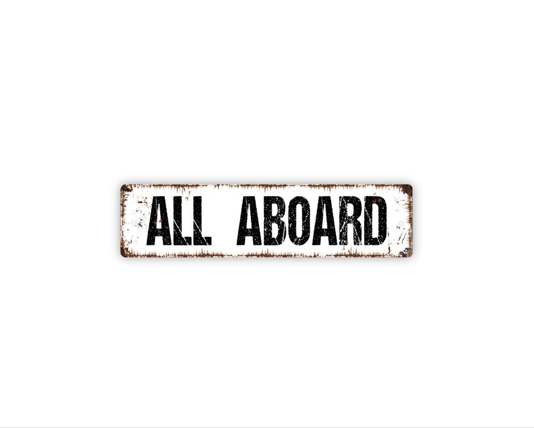 All Aboard Metal Sign – Vintage Train Quote Wall Decor for Train Rooms ...